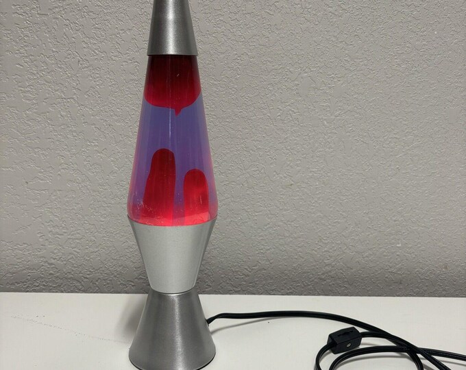 14" Motion and Silver Glitter Lava Lamp Model 2000 Red Lava Silver Base ...