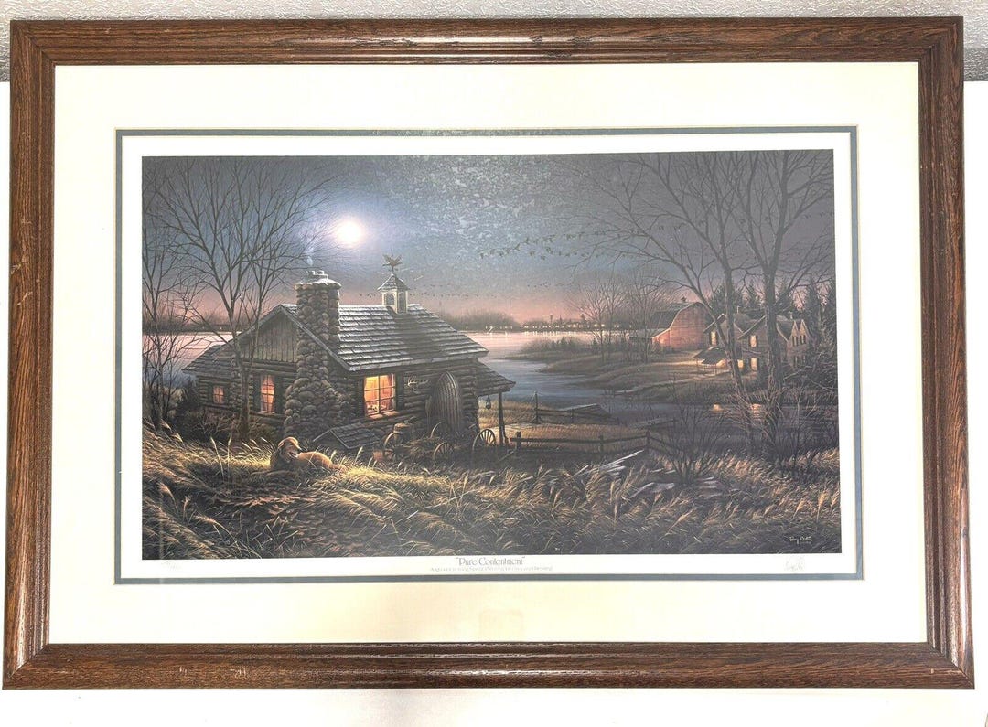 Vtg "pure Contentment" Print Terry Redlin Signed & Numbered 36" X 26 ...