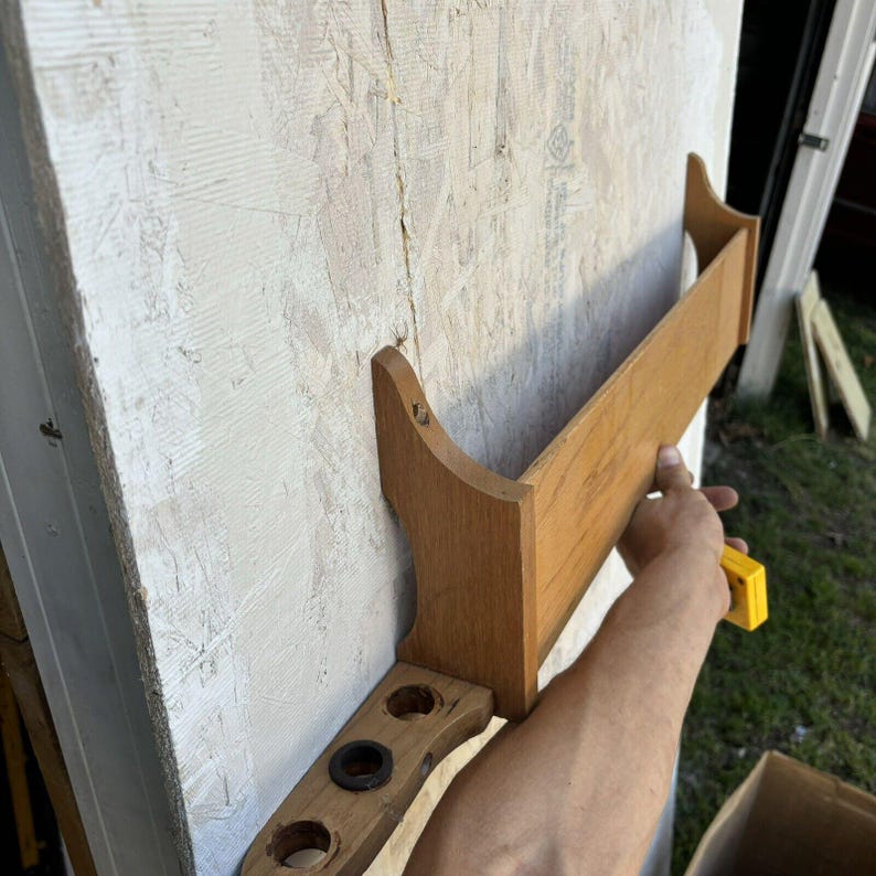 Vintage Church Pew Book Bible Magazine Rack W/ Communion Cup Holder ...