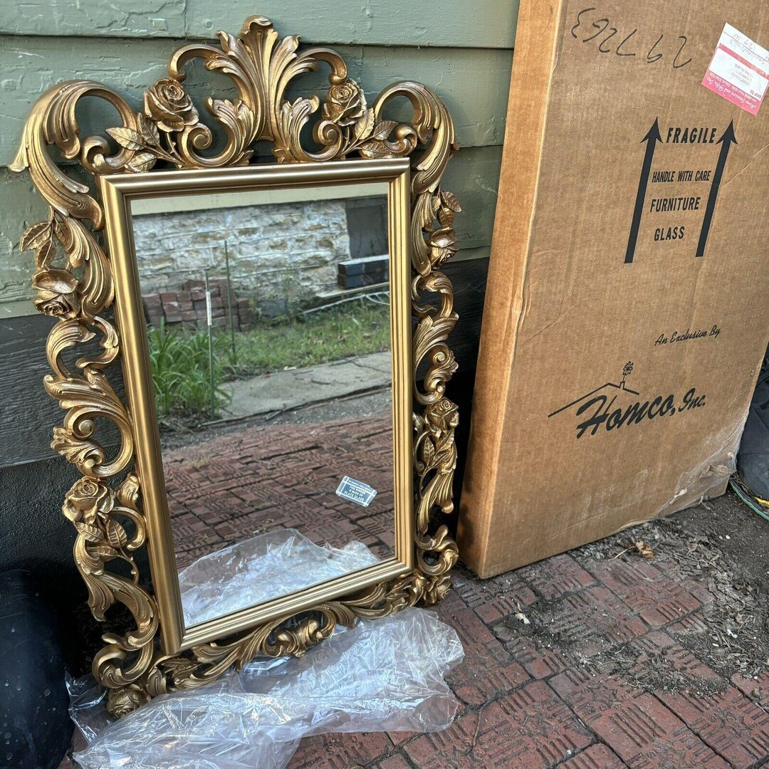 Vintage Ornate HOMCO Hollywood Regency 2075 Wall Accent Mirror 30 X 19 ...