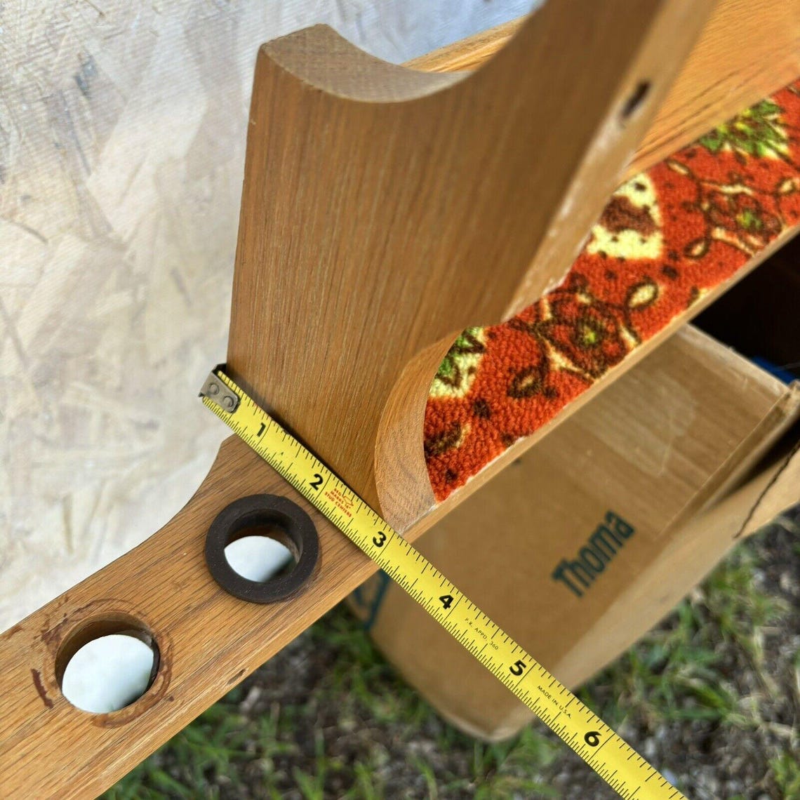 Vintage Church Pew Book Bible Magazine Rack W/ Communion Cup Holder ...