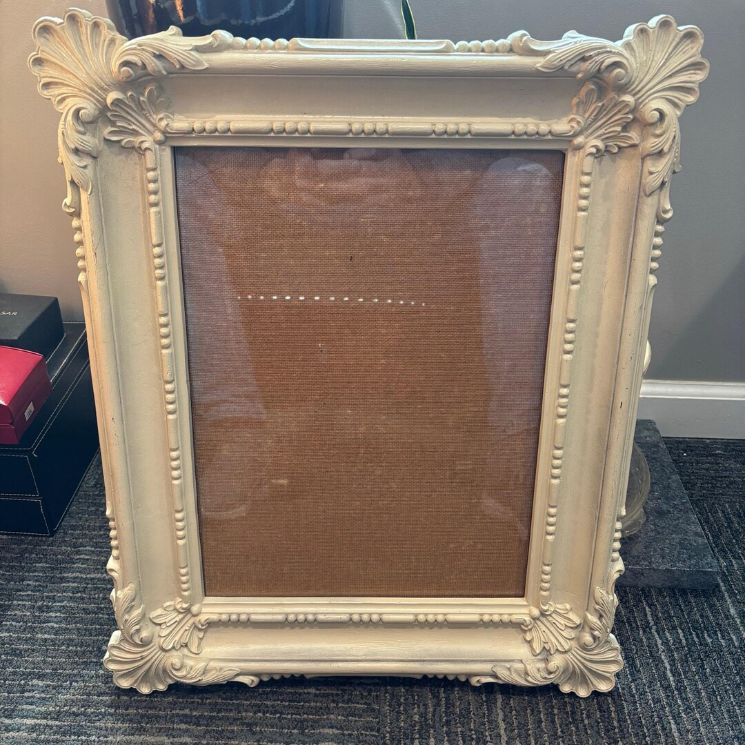 Vintage Victorian Style Ornate Frame Art Print Fits 12x16 Painted Cream ...