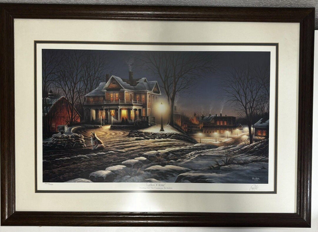 Terry Redlin “lights of Home” 1987 Framed 9427/9500 Artist Signed - Etsy