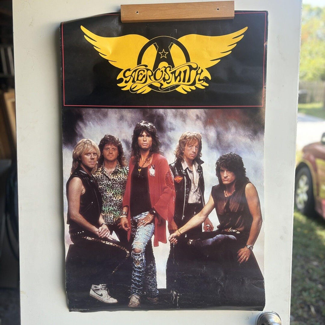 Aerosmith Original 1987 Vintage Rock Band Music Promo Poster #3148 22"× ...