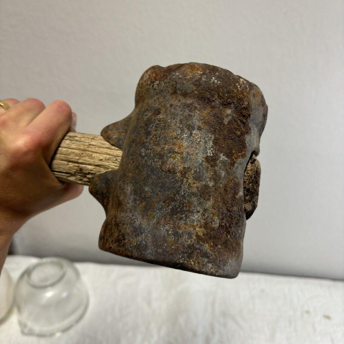 Vintage 15 Lb Round Sledge Hammer Head Only, Thor Fence Post Sledge ...