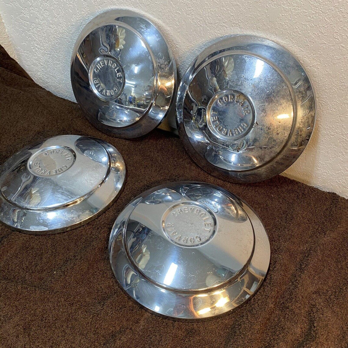 Genuine 1960 to 1967 Chevy Chevrolet Corvair Monza Dog Dish Hubcaps ...