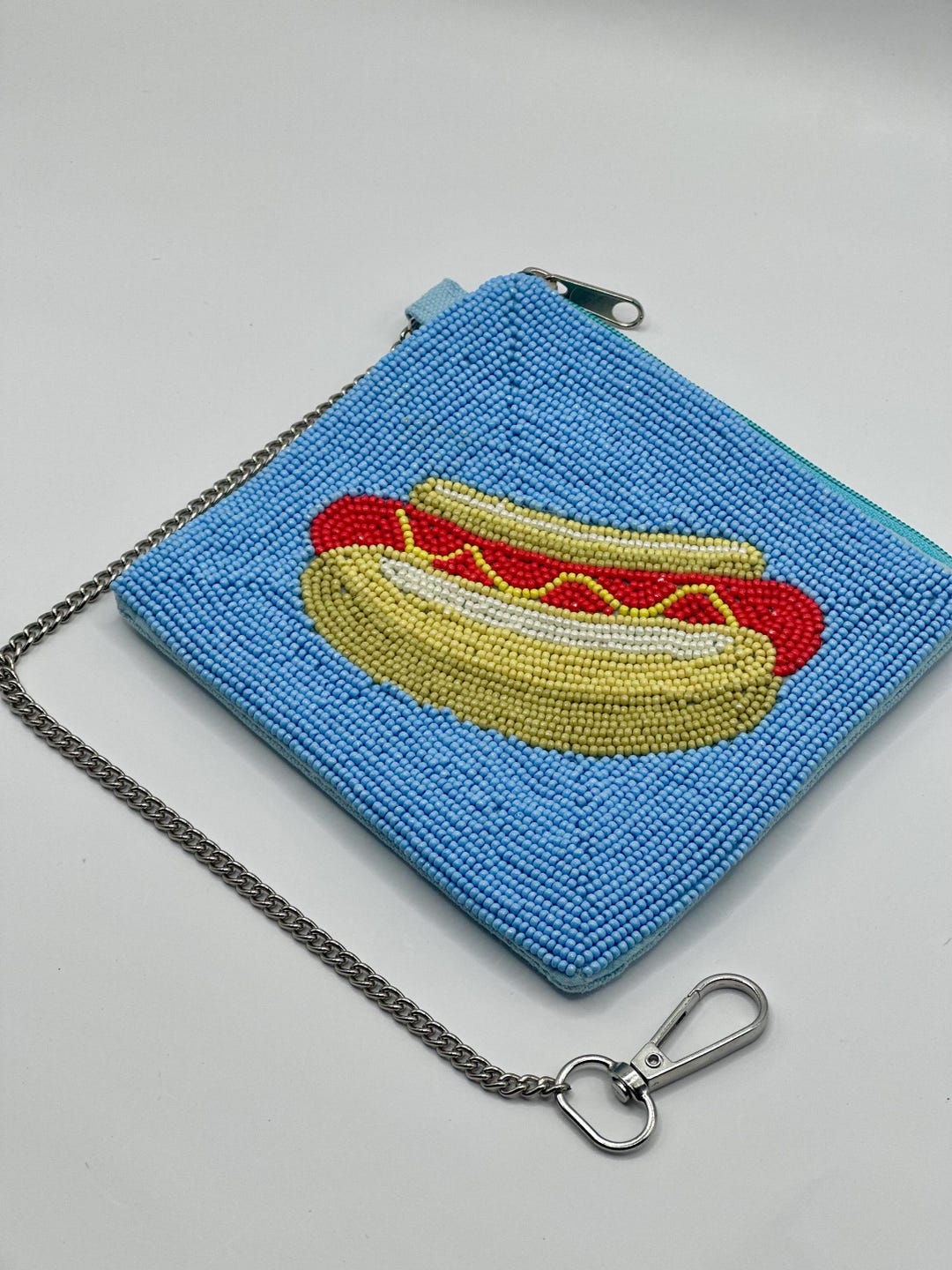 Hot Dog Custom Beaded Coin Purse - Etsy
