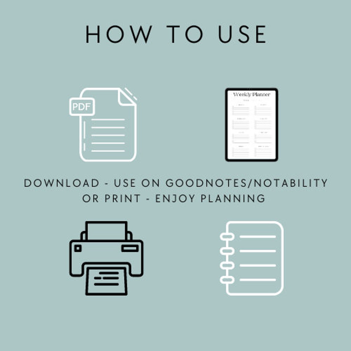 Printable Weekly Planner PDF| Simple, Minimalist Planner | Weekly ...