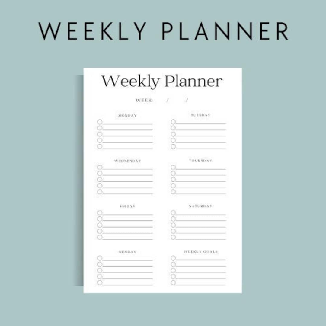 Printable Weekly Planner PDF| Simple, Minimalist Planner | Weekly ...