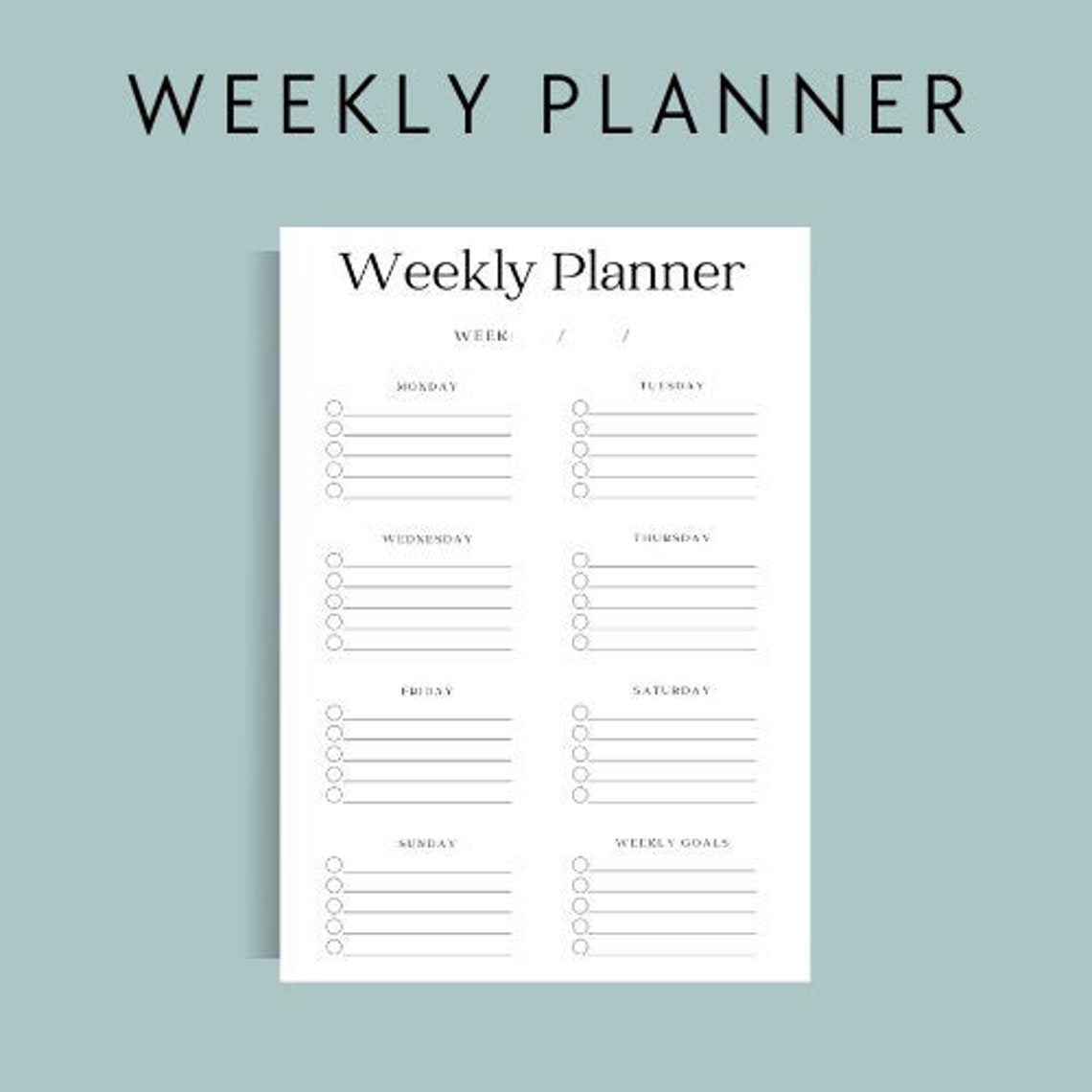Printable Weekly Planner PDF| Simple, Minimalist Planner | Weekly ...