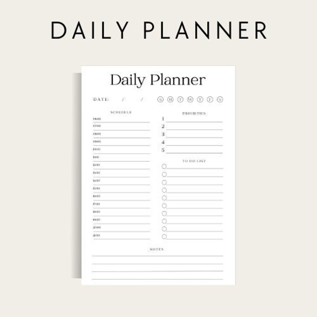 Printable Daily Planner PDF| Simple, Minimalist Planner | Daily ...