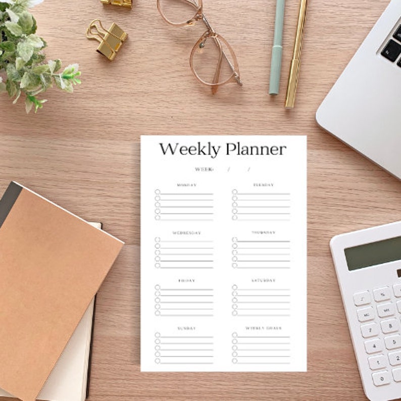 Printable Weekly Planner PDF| Simple, Minimalist Planner | Weekly ...