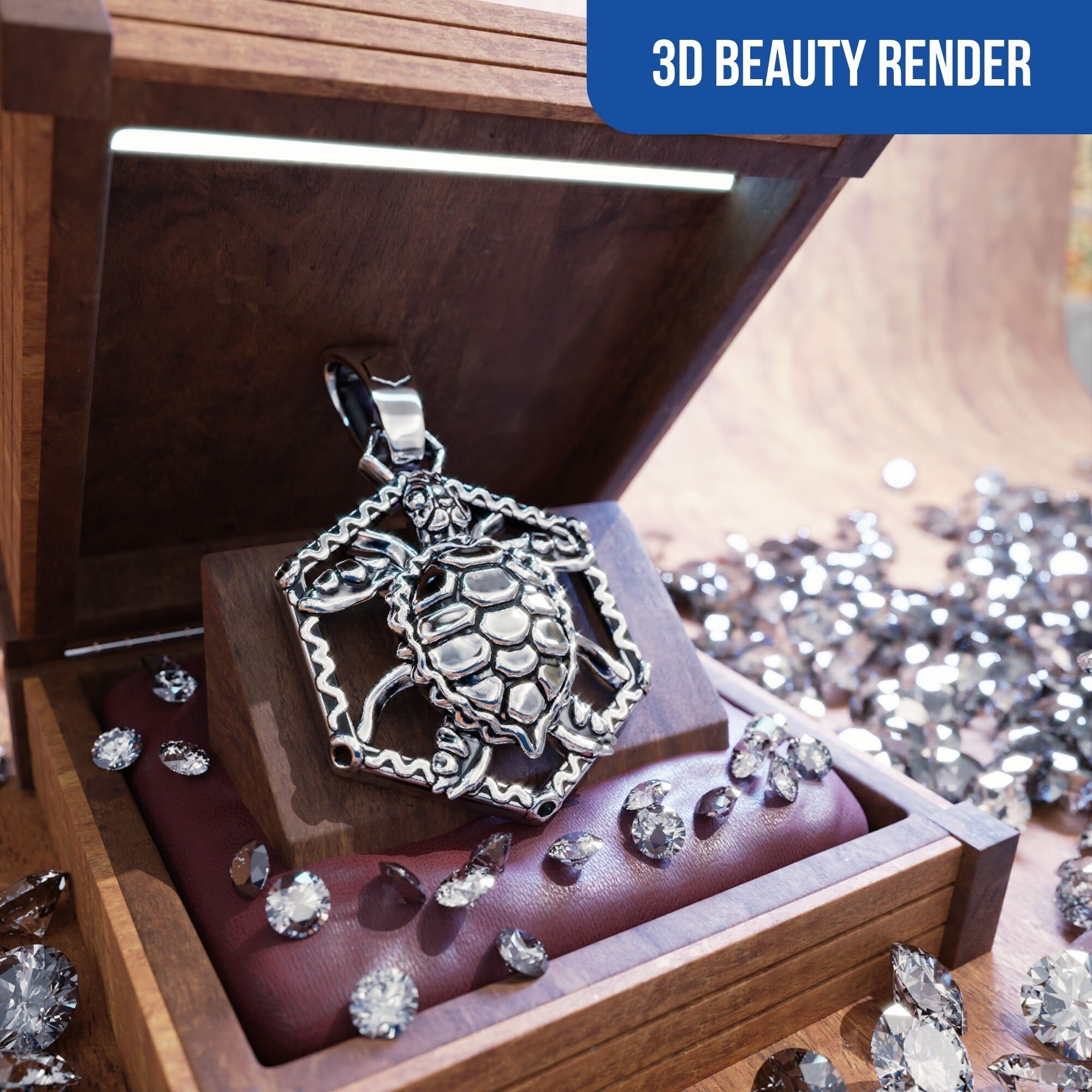 Sea Turtle 3D Pendant for 3D Printing Jewelry Casting Jewelry STL 3D ...