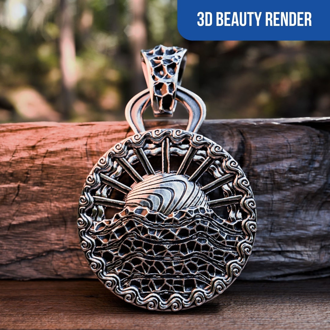 Sunset Pendant STL File for 3D Printing - Romantic Nature-inspired ...