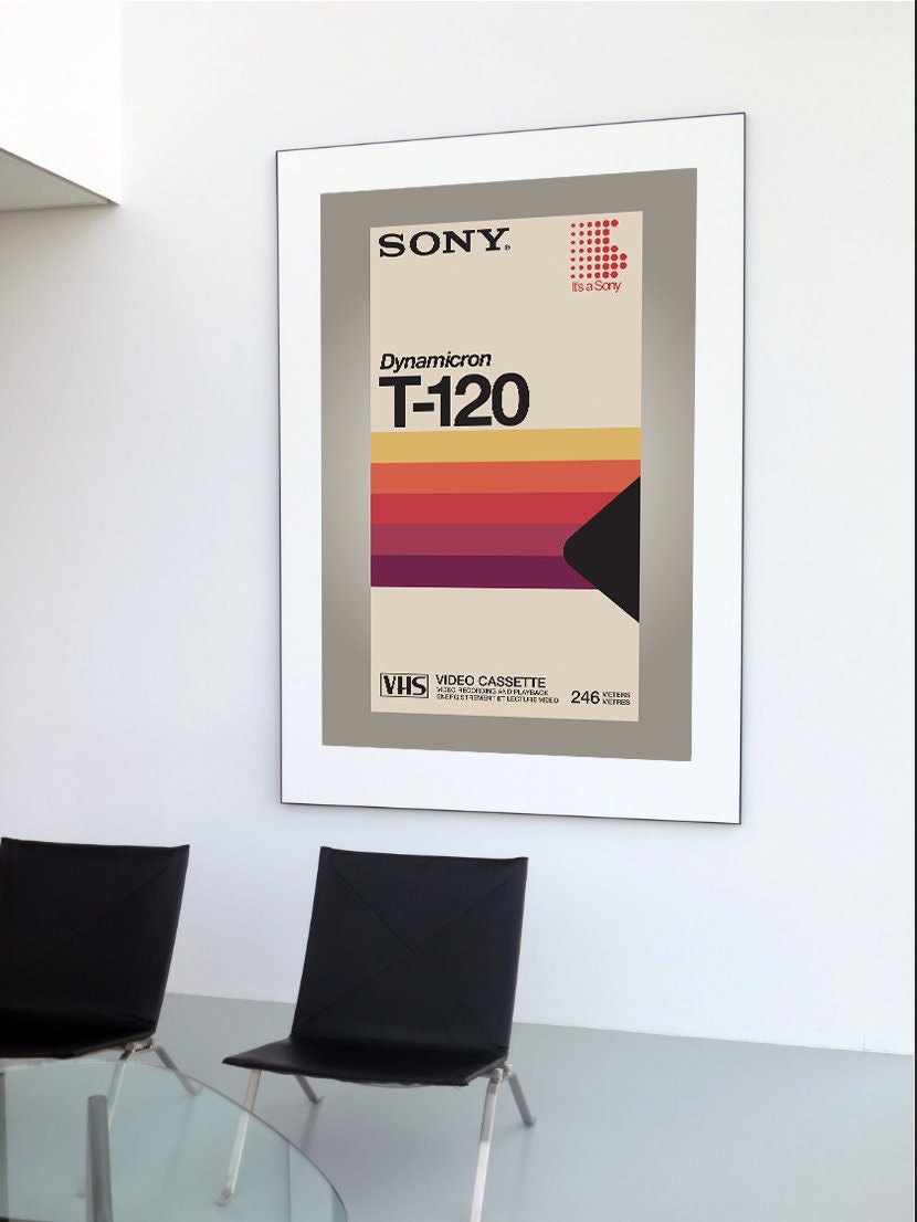 Vintage Sony VHS Tape Poster Retro Video Nostalgia 80s 90s Vibes ...