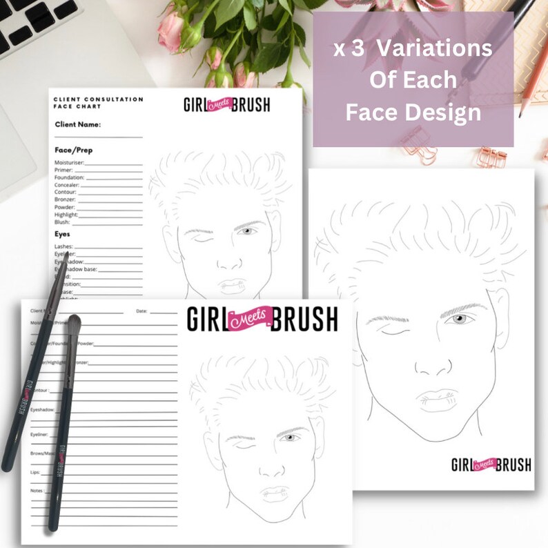 Face Chart Printable Template design Alex - Etsy
