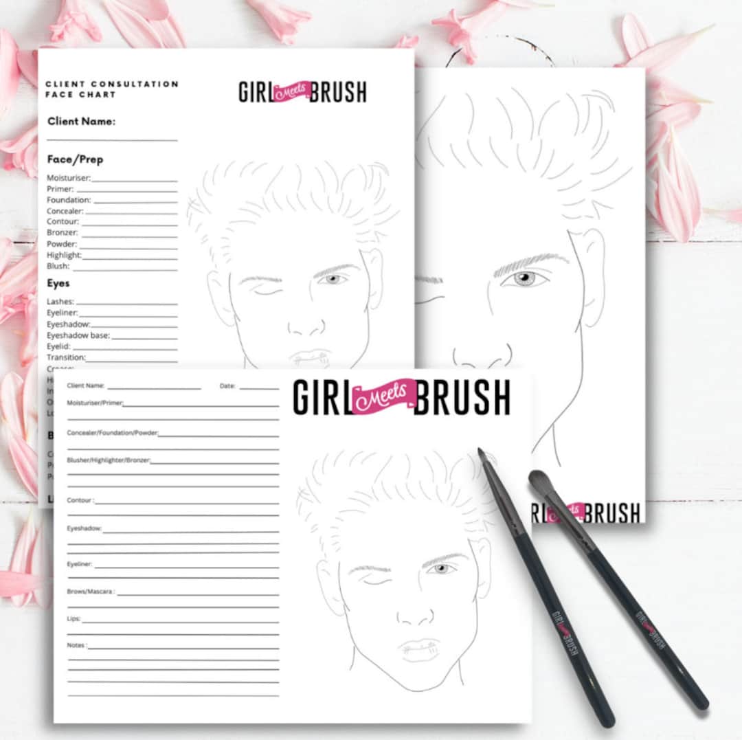 Face Chart Printable Template design Alex - Etsy