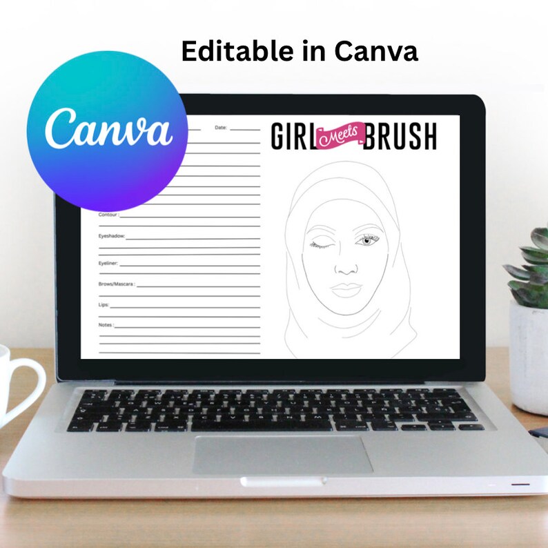 Face Chart Printable Template design Zoya - Etsy