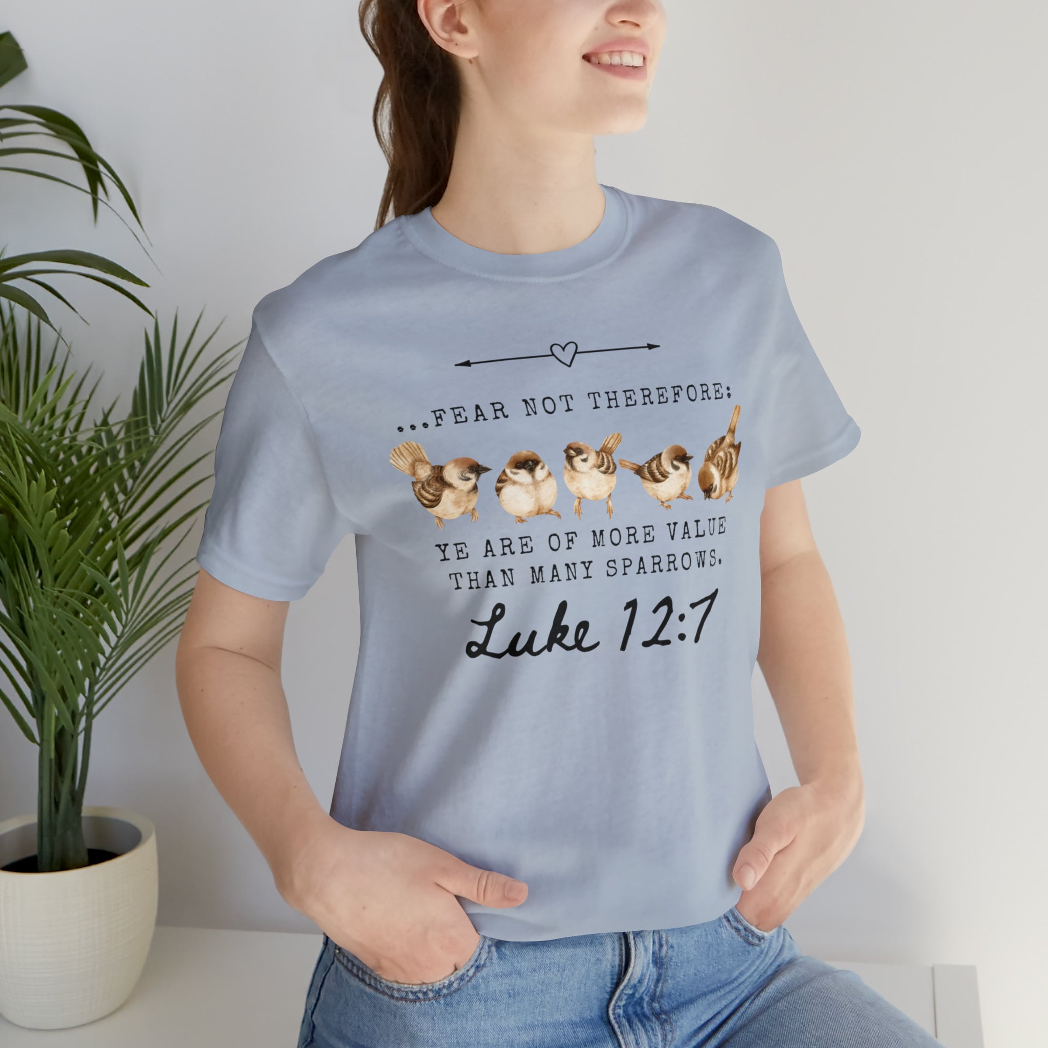 Scripture T-shirt, Sparrows Bible Verse, Bird Shirt, Faith Shirt, Women ...