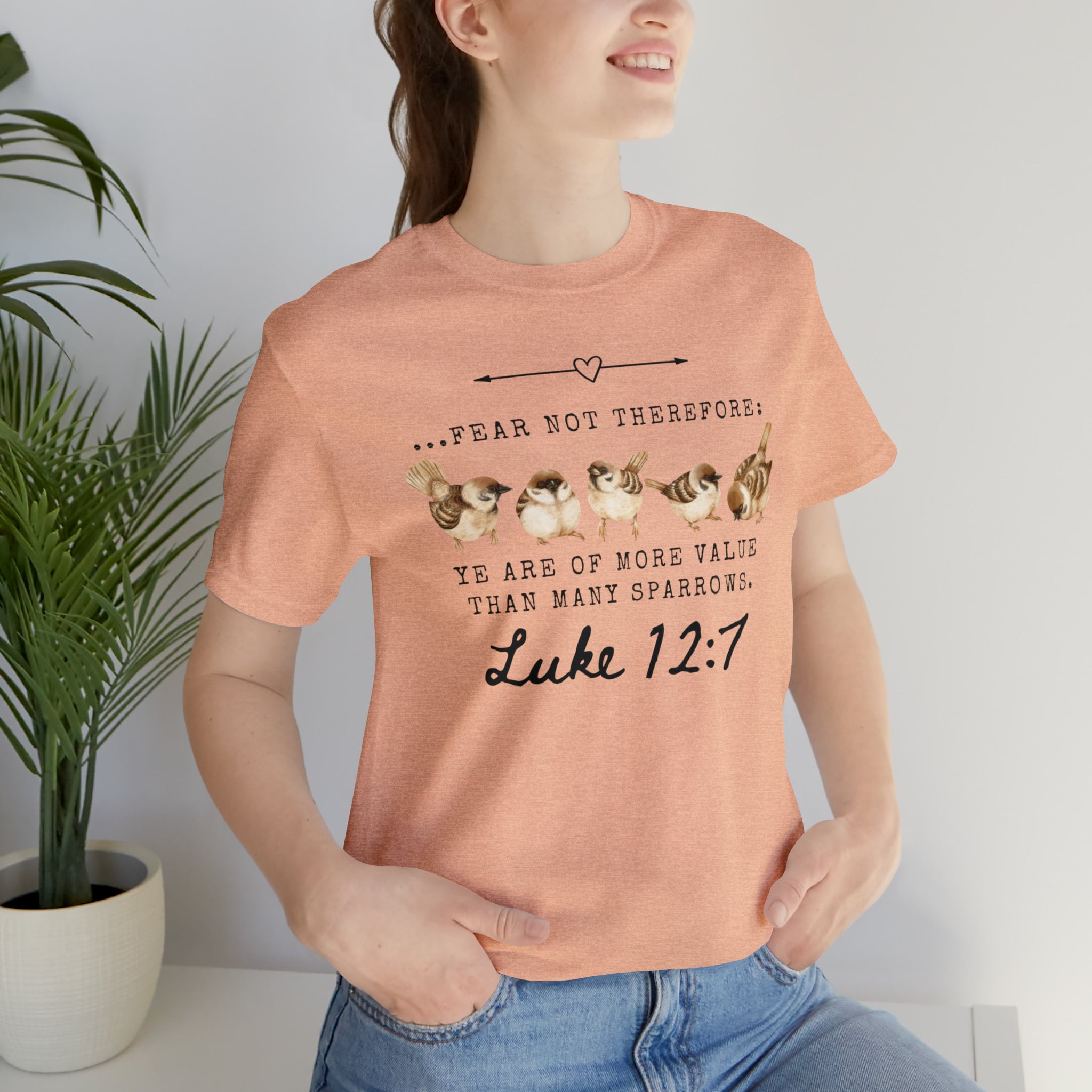 Scripture T-shirt, Sparrows Bible Verse, Bird Shirt, Faith Shirt, Women ...