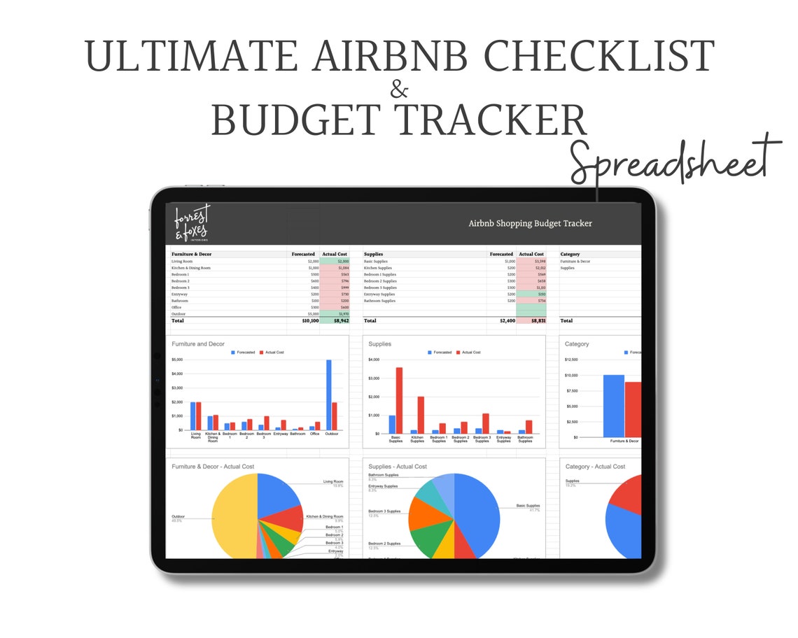 Airbnb Inventory Checklist & Expense Tracker Airbnb - Etsy