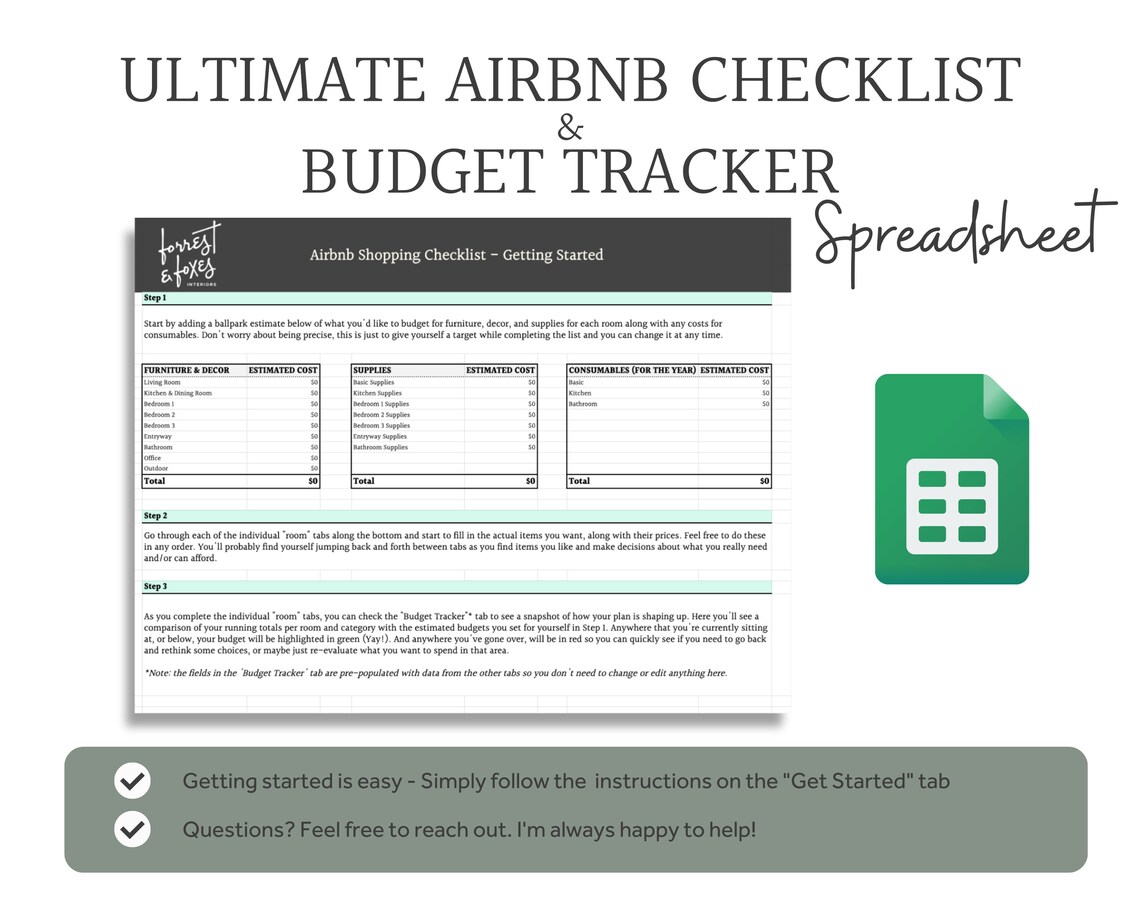 Airbnb Inventory Checklist & Expense Tracker Airbnb - Etsy