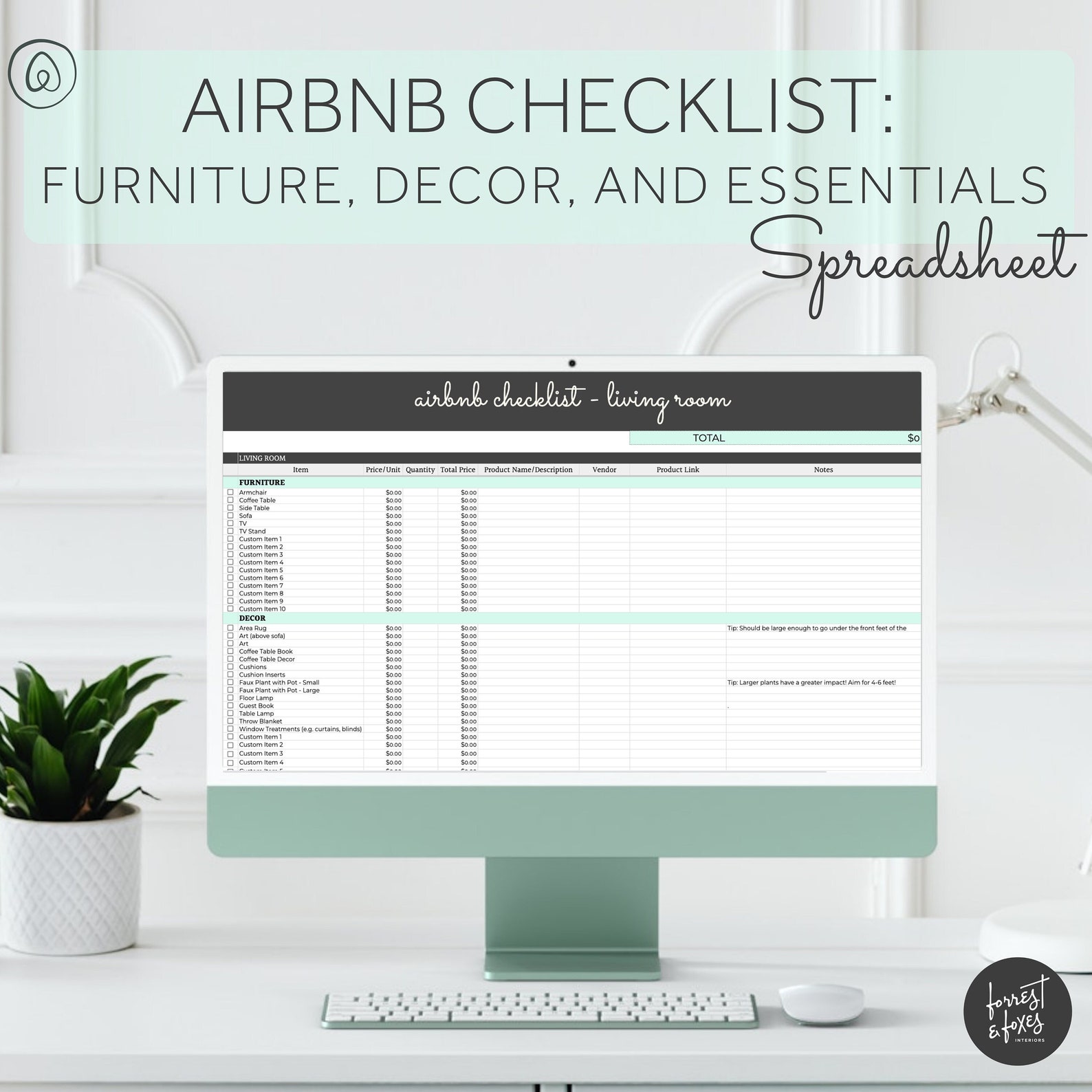Airbnb Inventory Checklist & Expense Tracker Airbnb Spreadsheet Google ...
