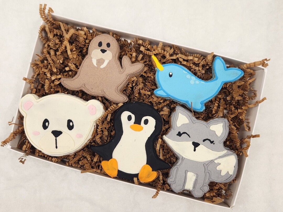 Arctic Animals Deluxe Iced Dog Cookie Box - Etsy