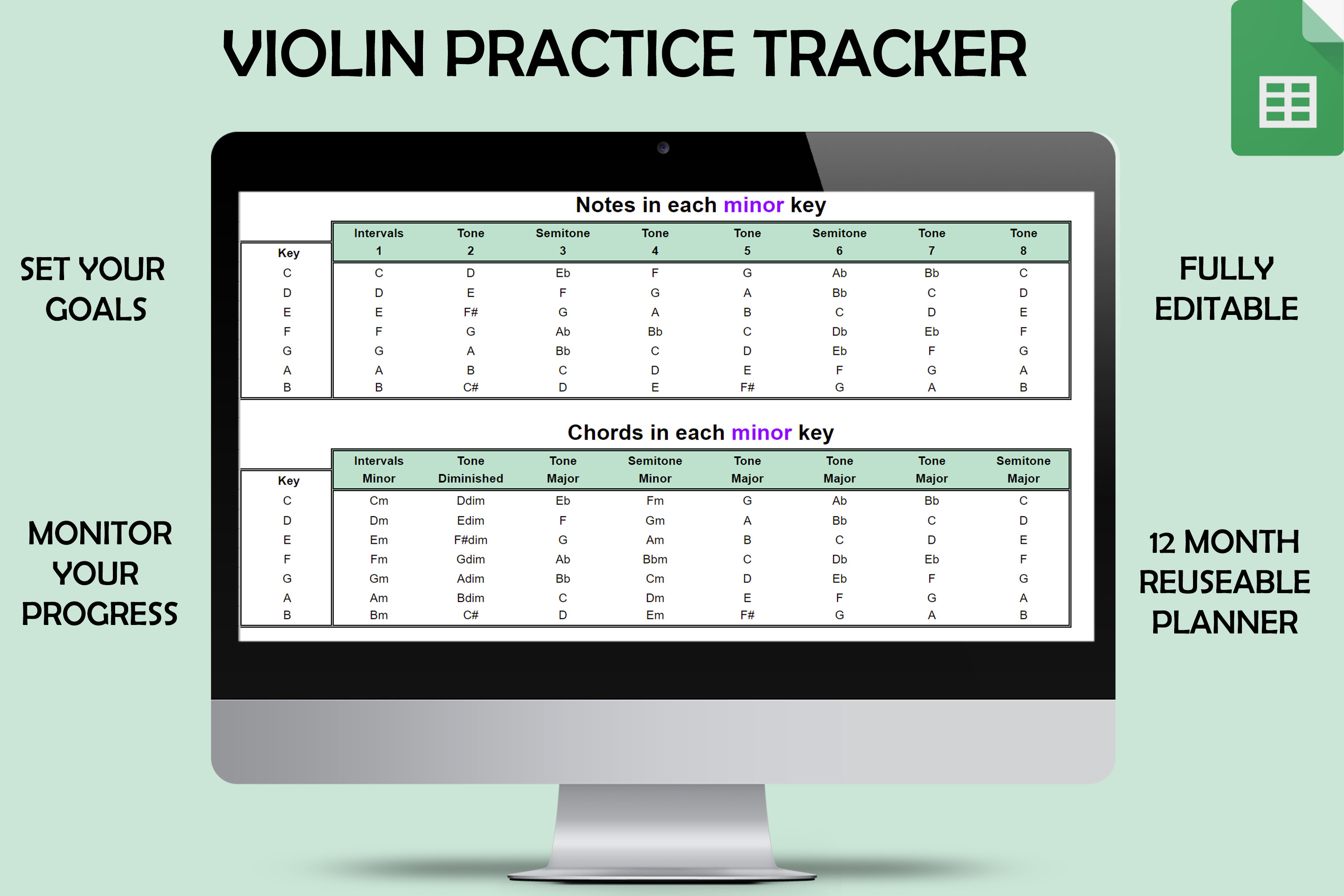 Violin Practice Tracker (digital Download) | Violin Journal | Gift for ...