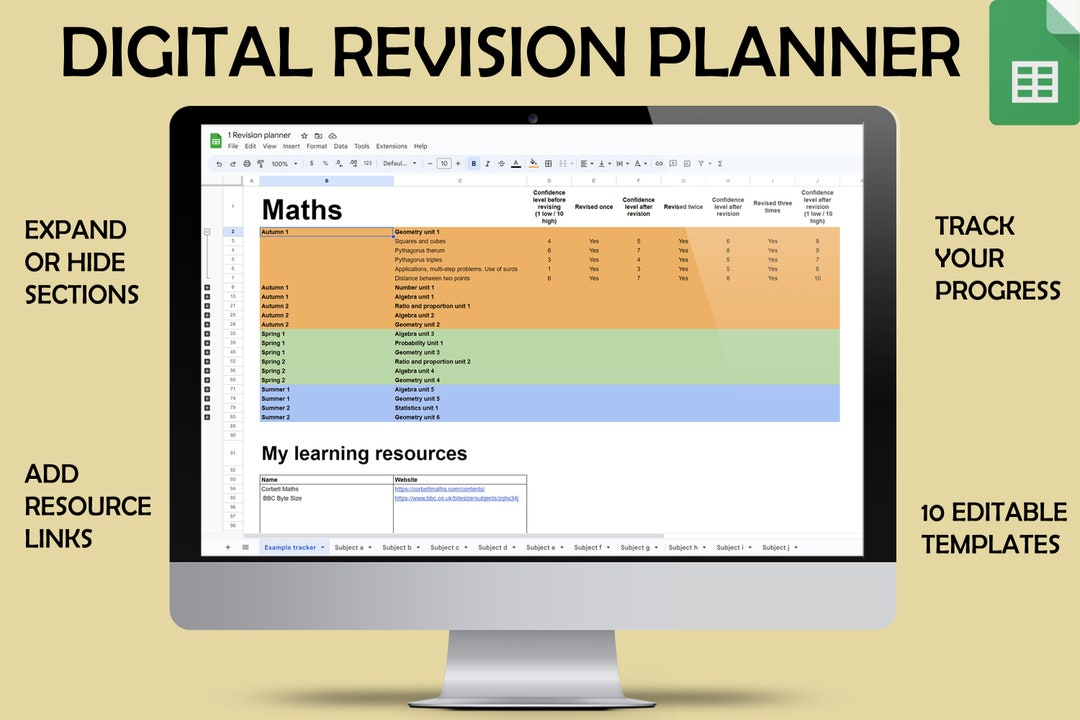 GCSE Revision Shedule Planner | GCSE Revision Timetable Template | Exam ...