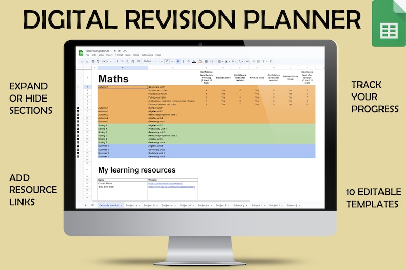 GCSE Revision Shedule Planner | GCSE Revision Timetable Template | Exam ...