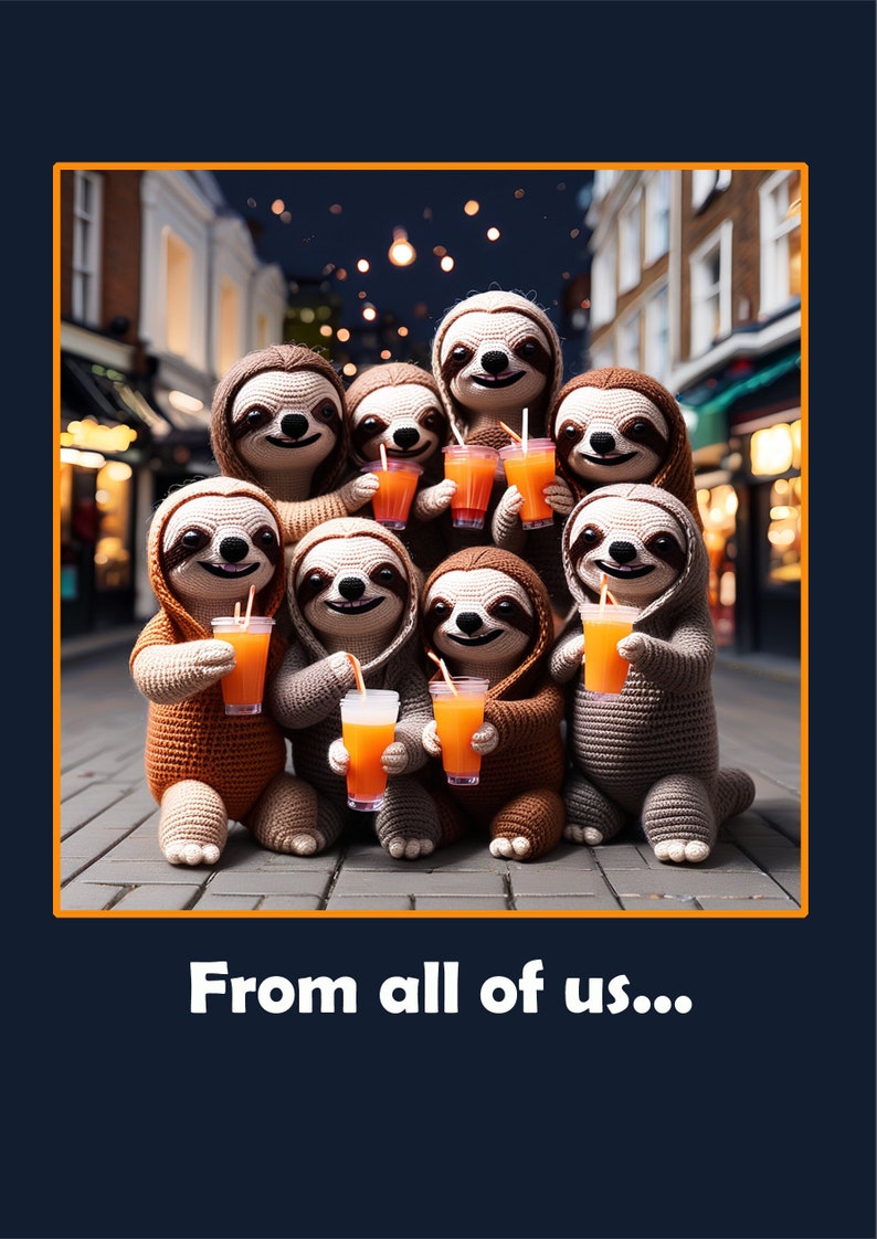 Leaving Card Good Luck Card Card for Her From All of Us Sloth Card - Etsy