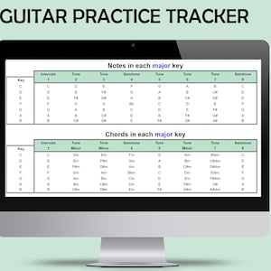 Guitar Practice Tracker (digital Download) | Guitar Journal | Gift for ...