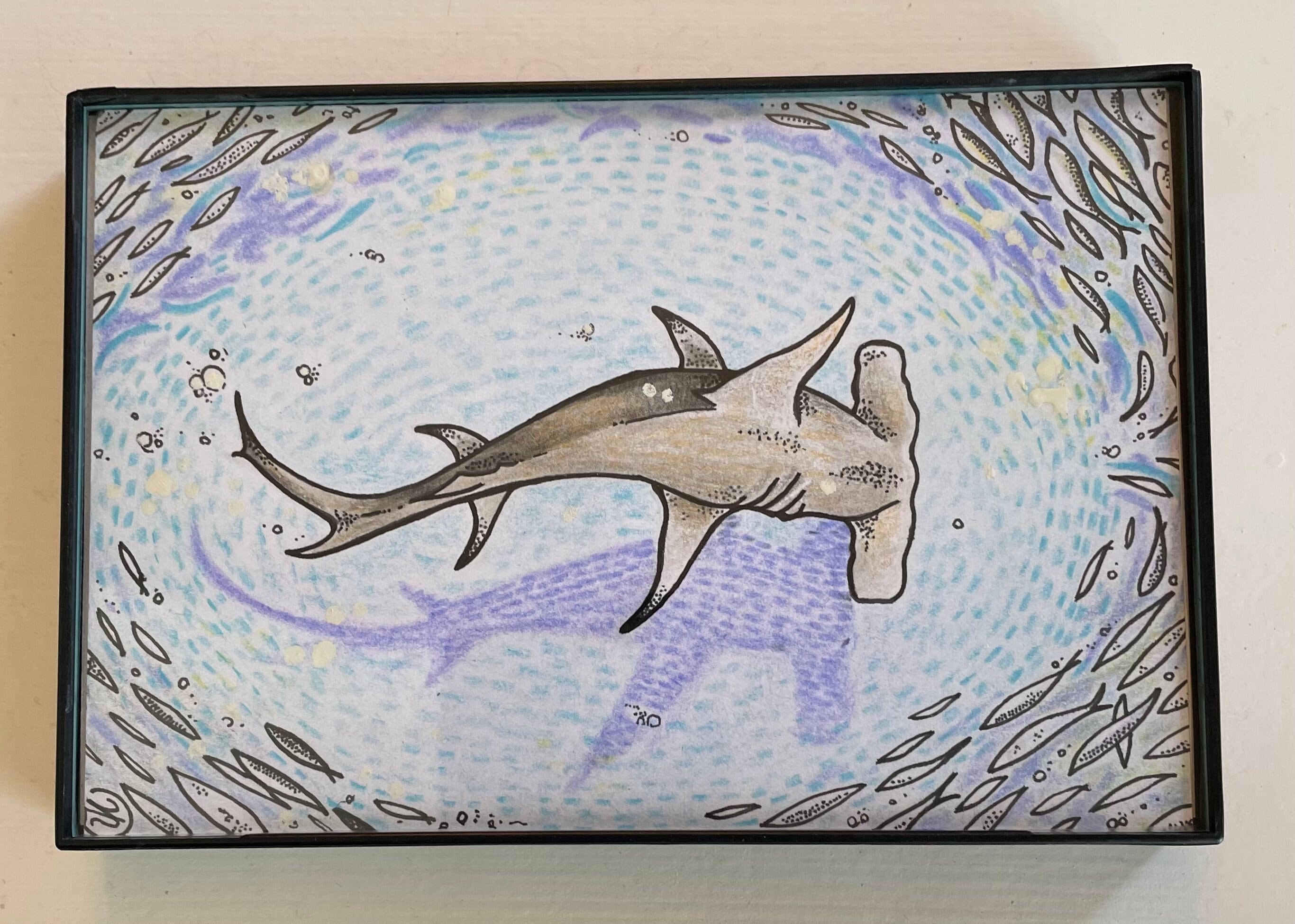 Hammerhead Shark Drawing | Sea Art Print | Florida Art | Coastal Wall ...