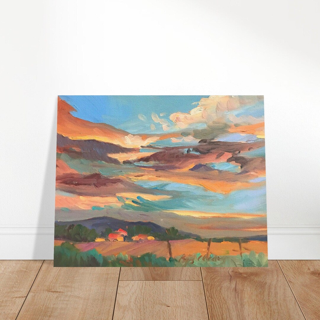 16x20 Mountain Desert Landscape Art Print Matte Poster, Clouds Wall Art ...