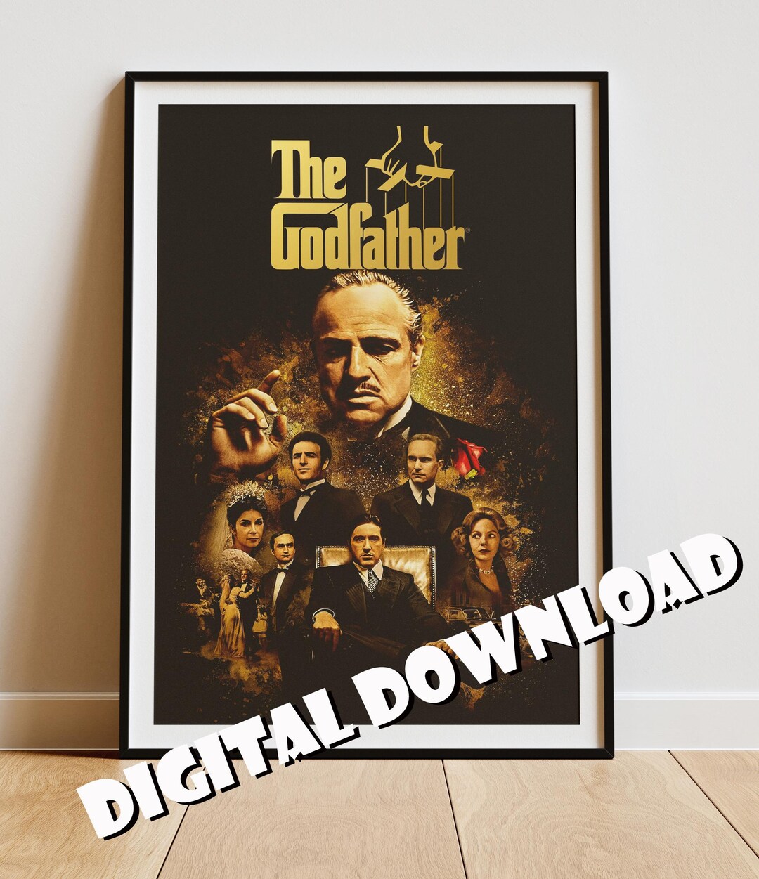 The Godfather 1972 Movie Poster High-resolution Digital Download in A1 ...