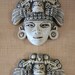 Carved Aztec Mayan Face Mask Soapstone Wall Hanging Folk Art Eagle Bird ...