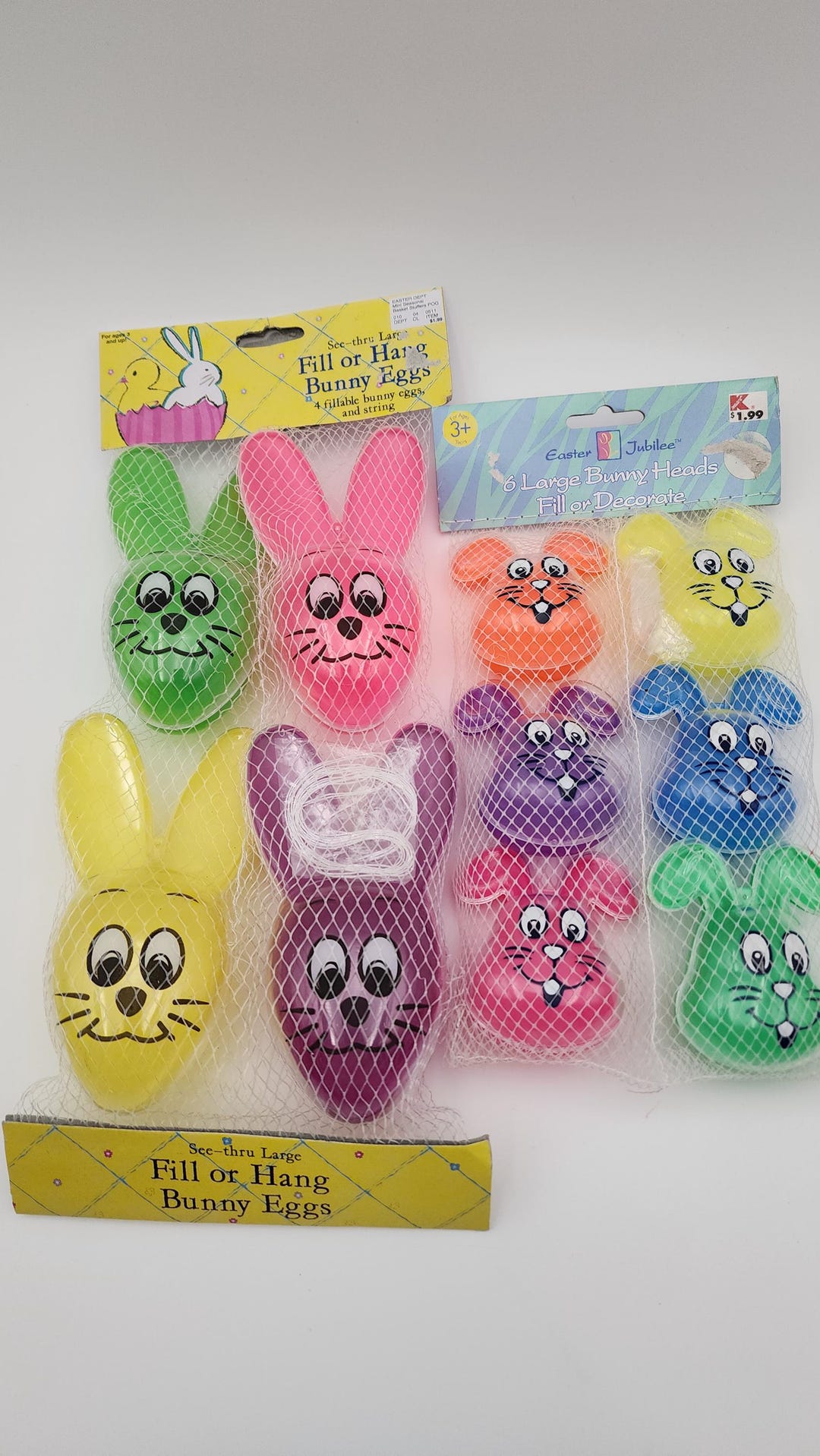 Vintage Easter Bunny Plastic Eggs & Bunny Heads – New Sealed Fillable ...