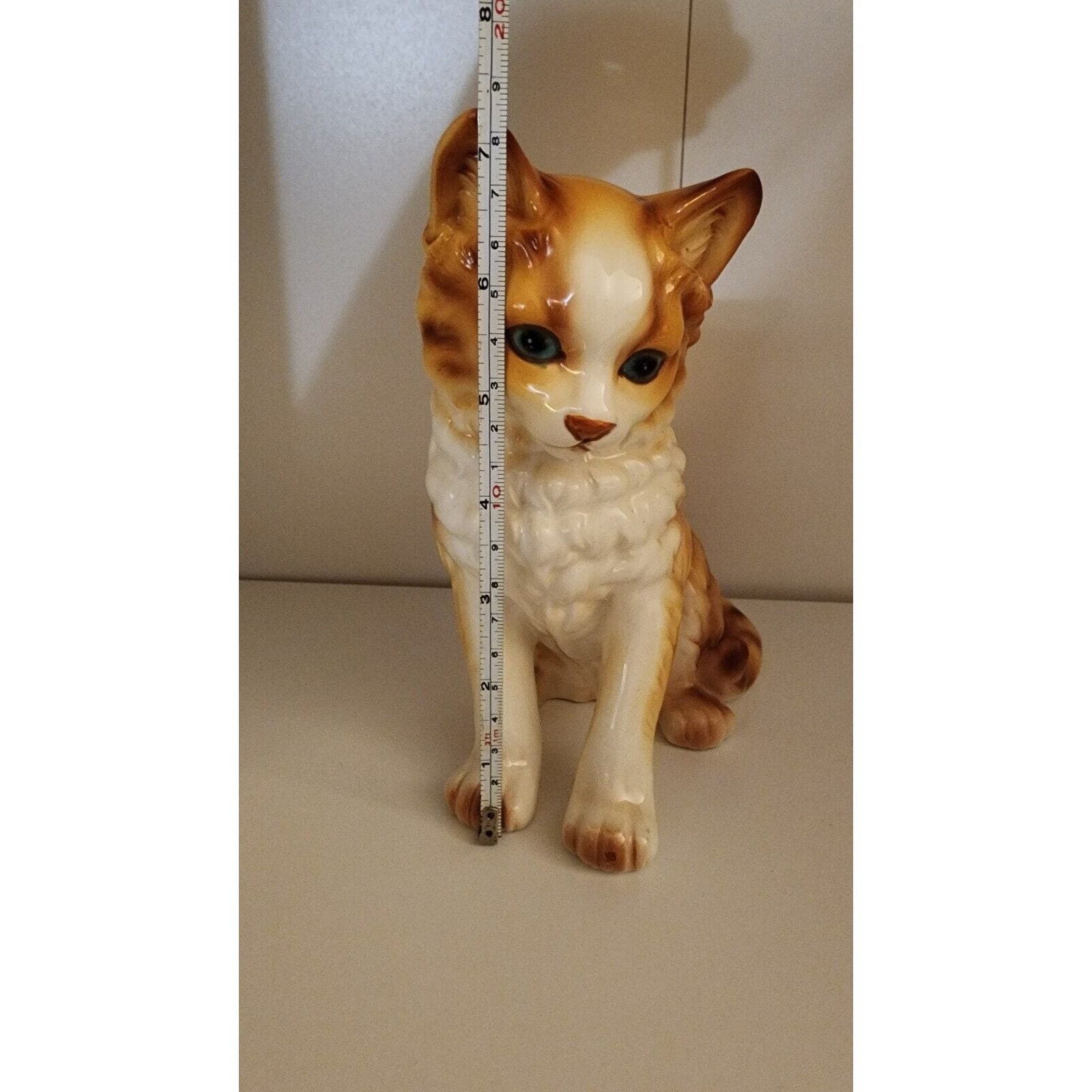VTG Orange Tabby CAT Andrea Sadek Figurine Sitting Kitty JAPAN Blue ...