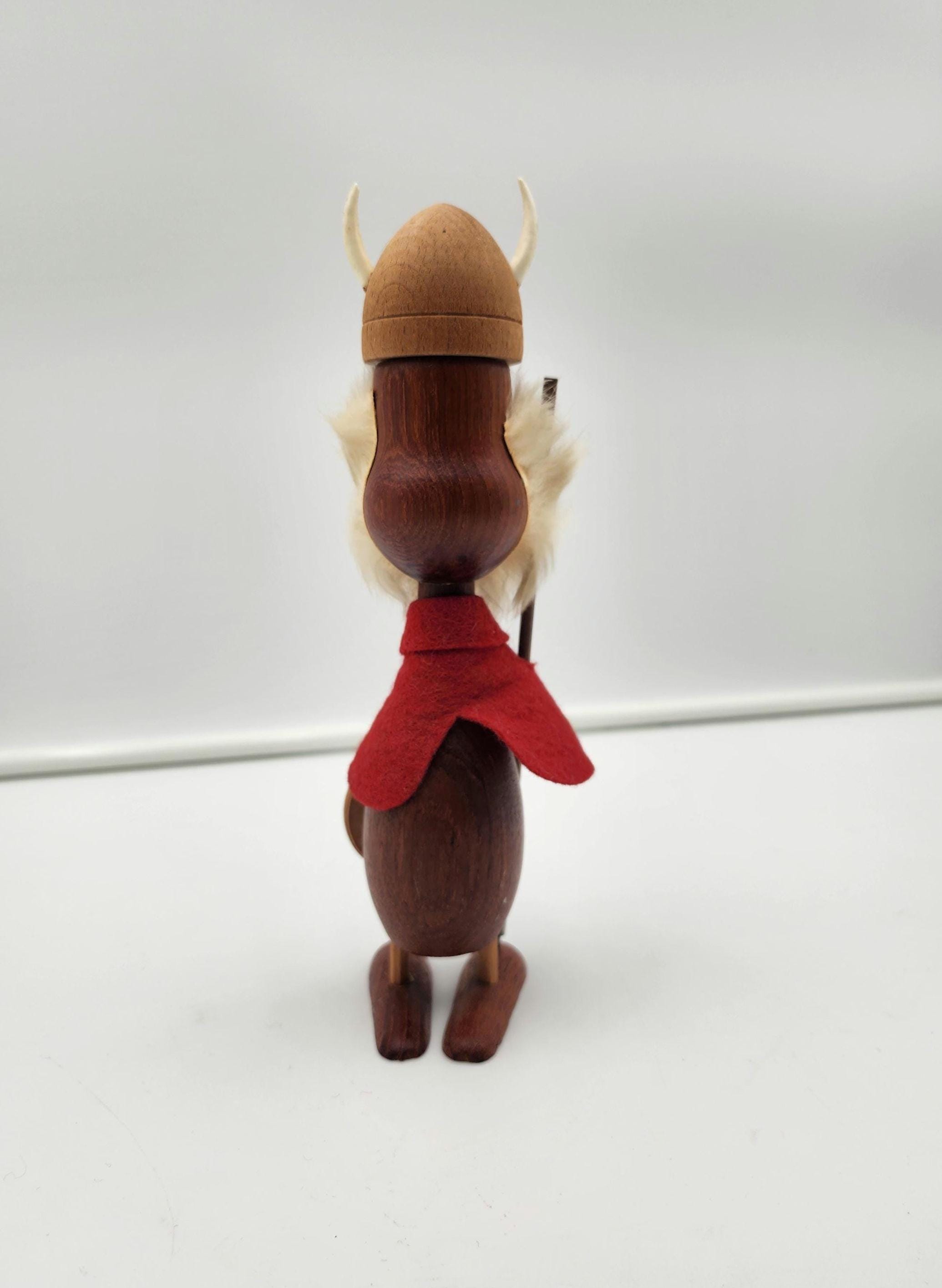 Vintage 9” Danish Modern Wooden Viking Figurine – Mid-century ...