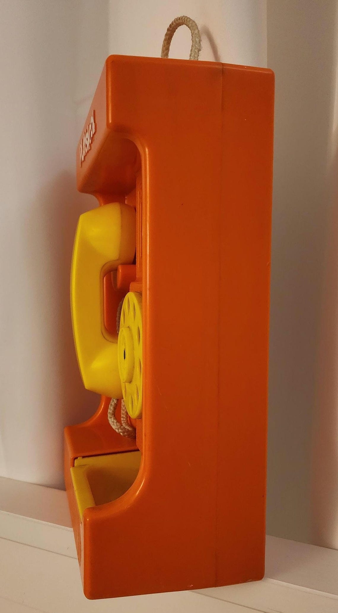 Vintage Playskool Toy Pay Phone Orange and Yellow - 1970s Children's ...