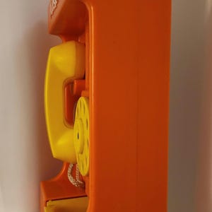 Vintage Playskool Toy Pay Phone Orange and Yellow - 1970s Children's ...