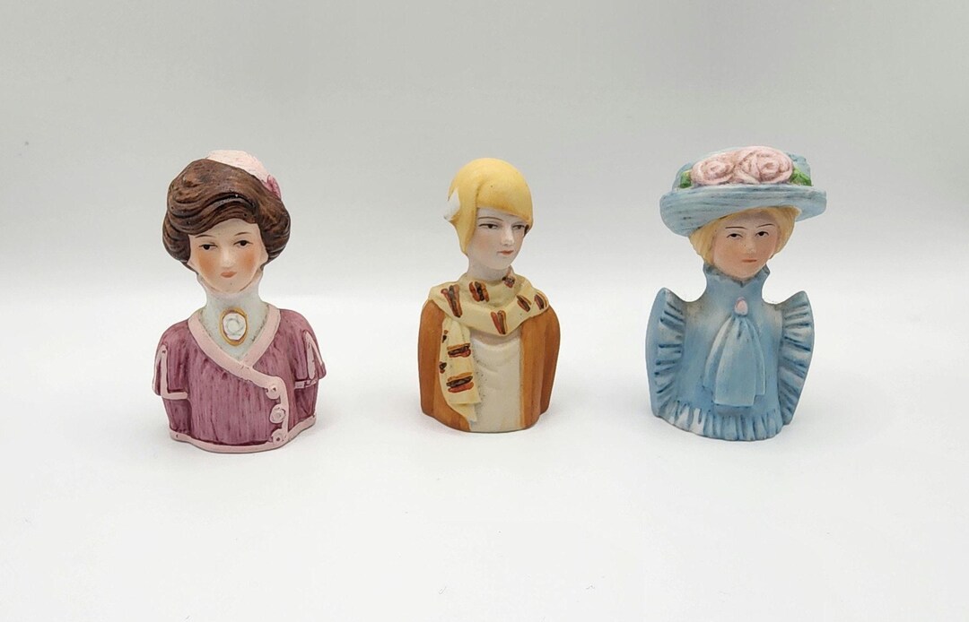 Vintage Hand-painted Avon Porcelain Thimbles – Set of 3, Victorian ...