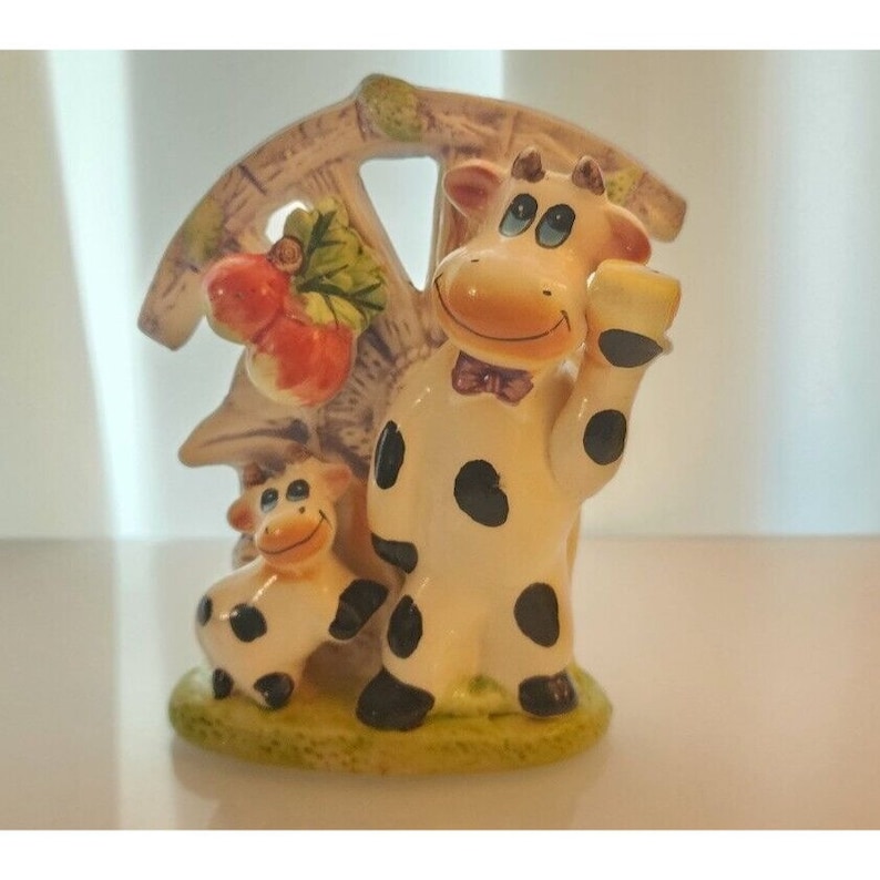 Planter Vintage Mother Baby Cow Art Ceramic Pot Whimsical Multicolor - Etsy