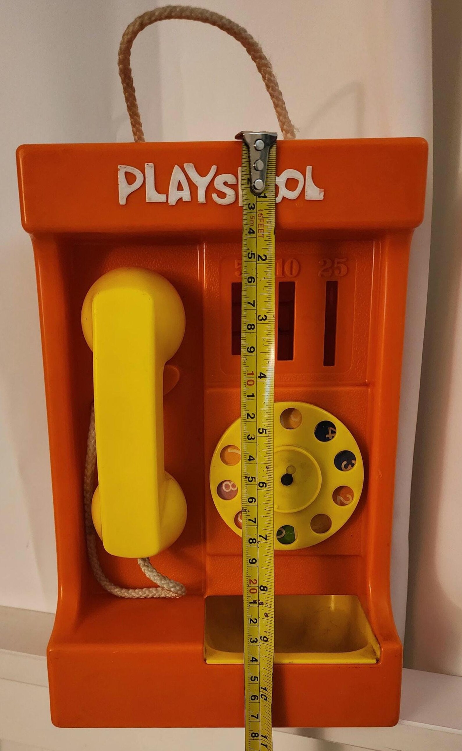Vintage Playskool Toy Pay Phone Orange and Yellow - 1970s Children's ...