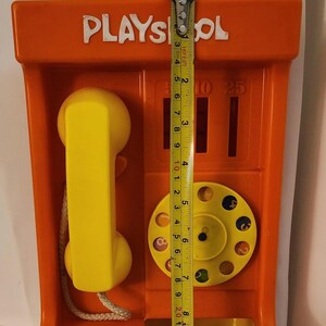 Vintage Playskool Toy Pay Phone Orange and Yellow - 1970s Children's ...