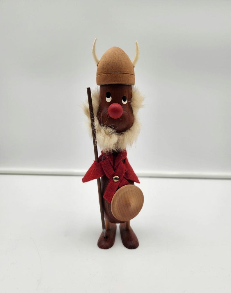 Vintage 9” Danish Modern Wooden Viking Figurine – Mid-century ...
