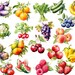 Watercolor Fruits and Vegetables Clipart, Fruit Clipart, Vegetable ...