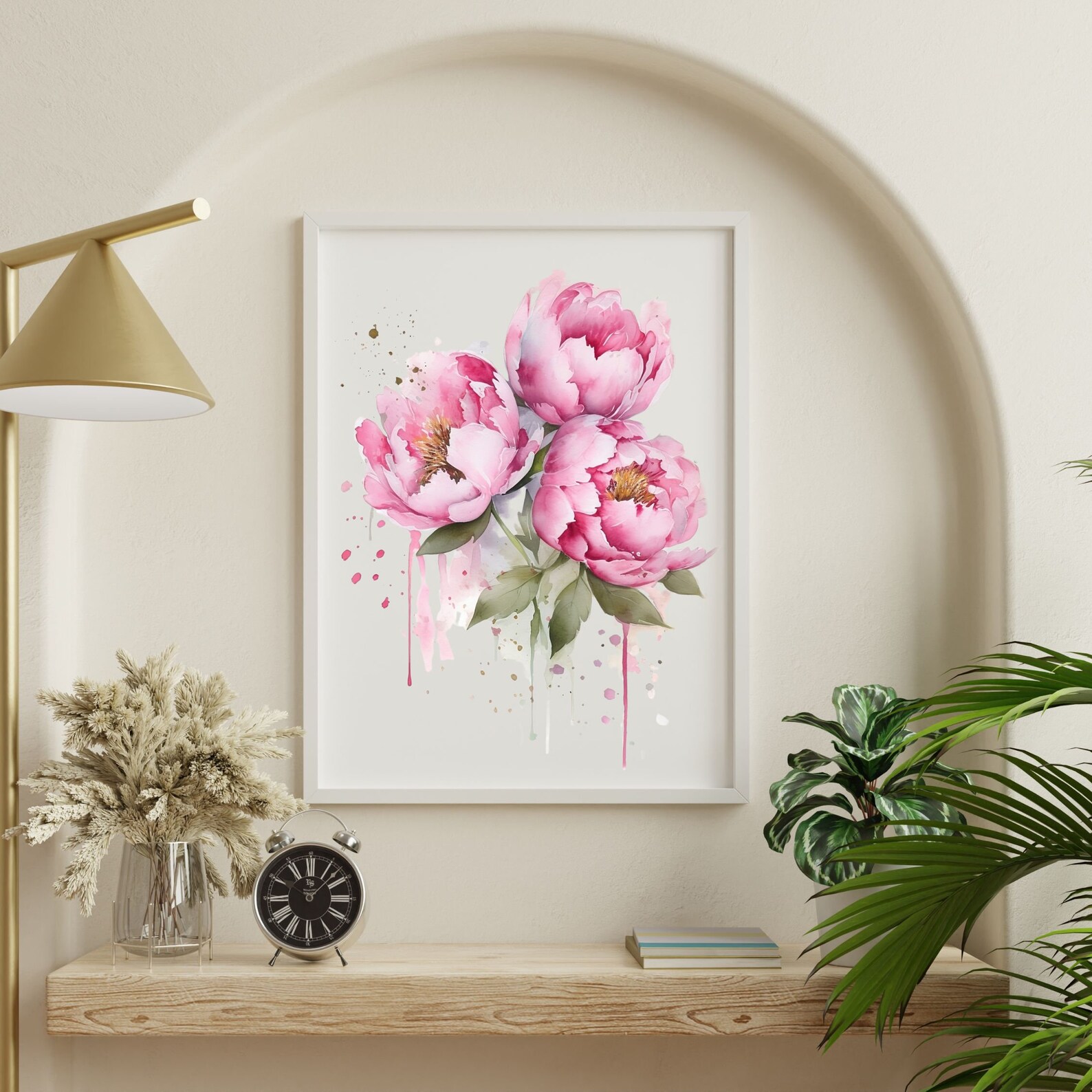 Watercolor Pink Peony Watercolor Clipart Clip Art With Beautiful Peony ...