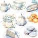 Watercolor Tea Party Clipart, Tea Time, Tea Party Invitation, Floral ...